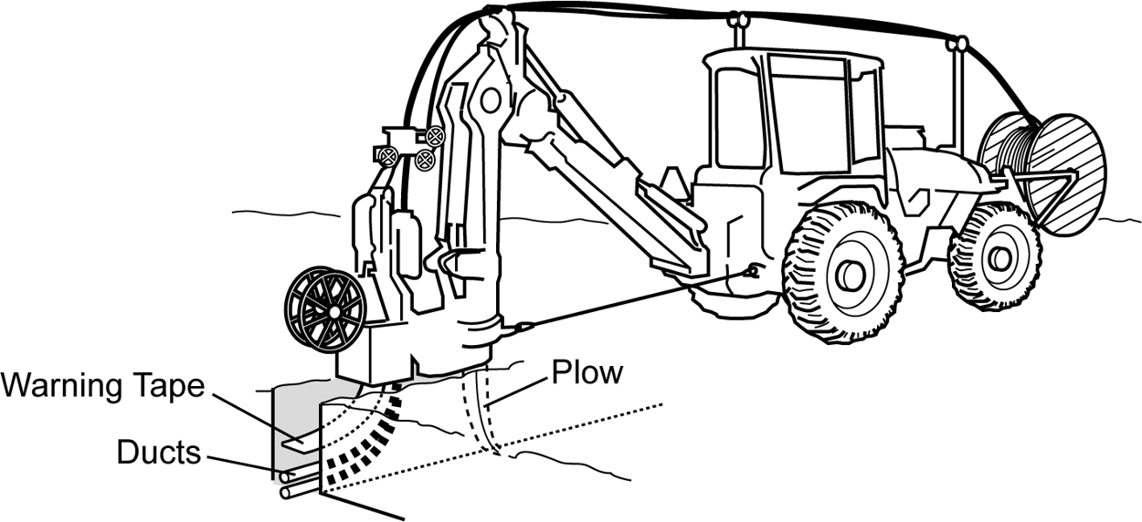 Fiber optic network installation in ground