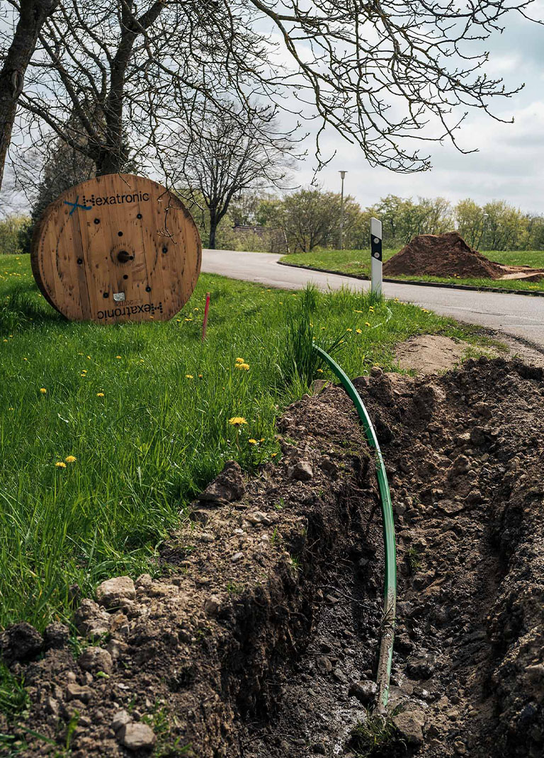 Fiber optic network installation in ground